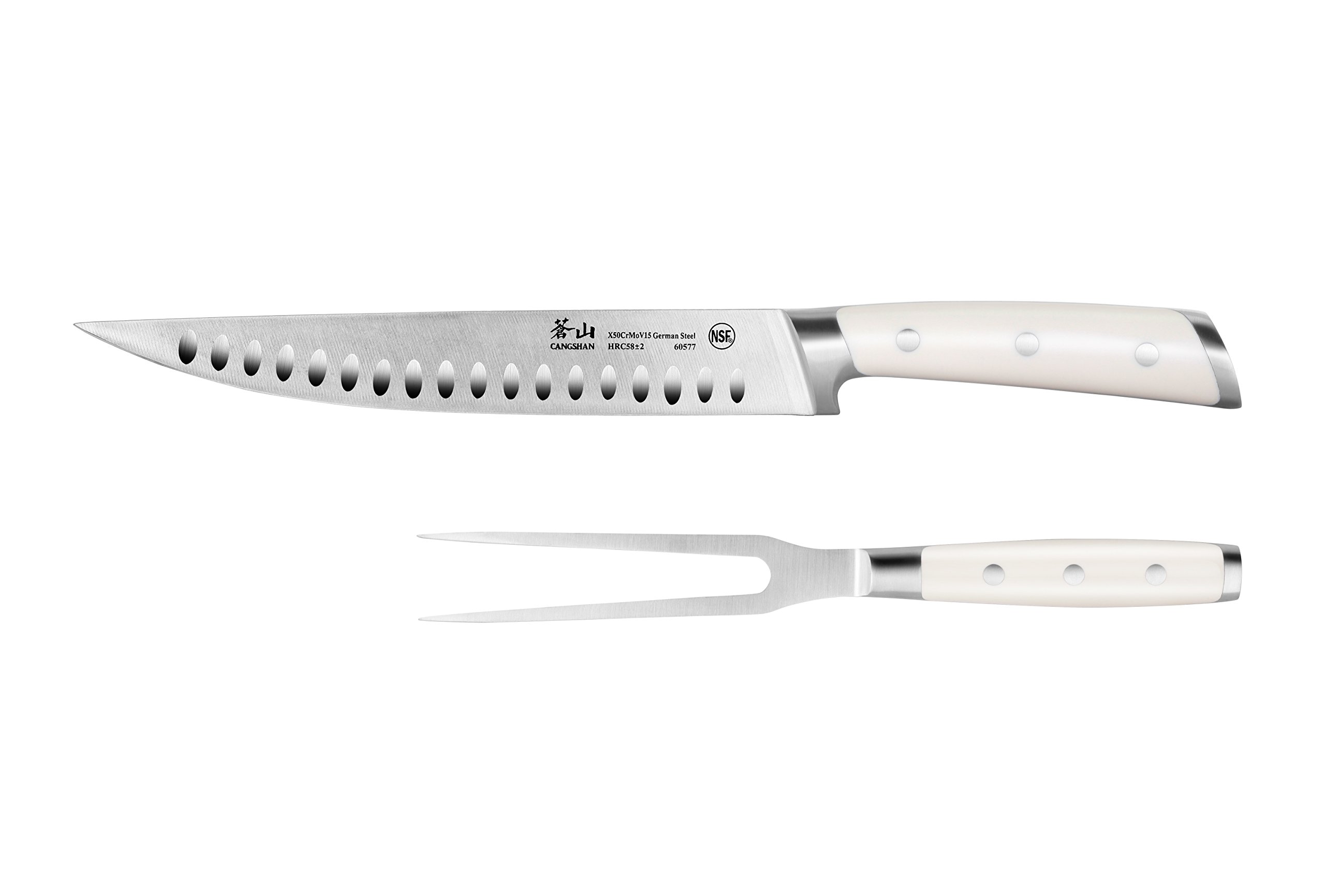 Cangshan S1 Series 61895 German Steel Forged 2-Piece Carving Set, Crème