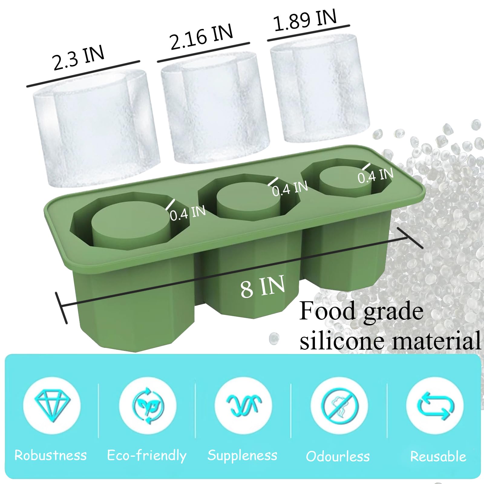 2 PCS Ice Cube Tray for Cup, Ice Cube Tray for Tumbler, New Silicone Ice Cube Maker With Lid, Easy Fill and Release Ice