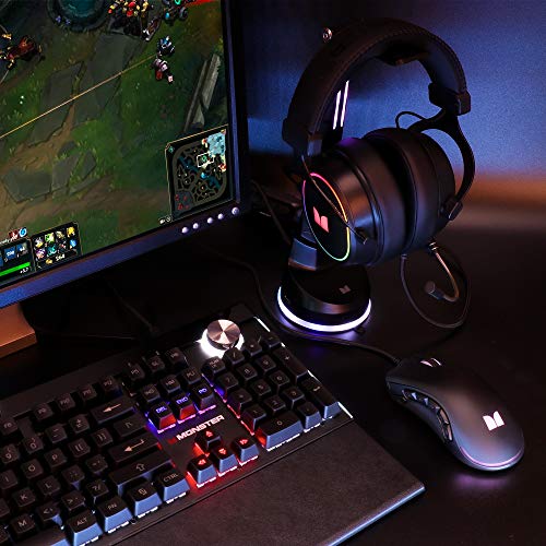 Monster Alpha 5.0 LED Mechanical Gaming Keyboard with Anti-ghosting Individually Backlit RGB Keys, Programmable RGB Lighting Effects, Magnetic Palm Rest and Dedicated Media Keys β for PC Gaming