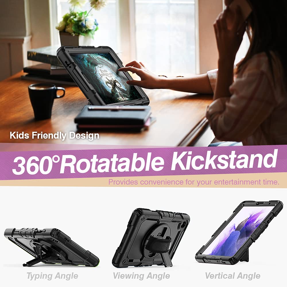 Sibeitu Samsung Galaxy Tab A7 lite Case 8.7 Inch 2021 with Screen Protector & Kickstand, Sturdy Rugged Samsung A7 Lite Case Kids w/Hand Strap Shoulder Strap for Galaxy A7 Lite Case SM-T220/T225