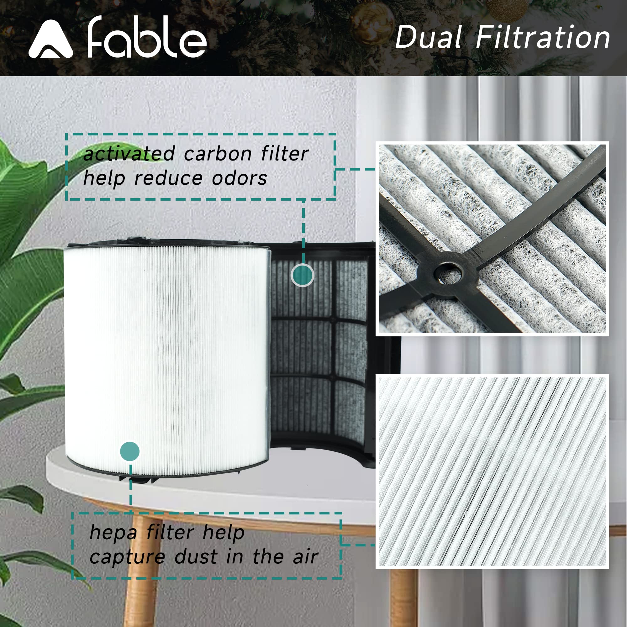 2 Pack TP06 Replacement Filter Compatible with Dyson TP06 TP04 HP04 HP06 TP07 HP07 HP09 TP09 TP08 PH01 PH02 PH03 360° Combi 2 in 1 HEPA+Carbon Filters,Black