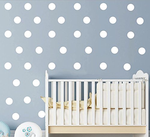 80pieces/ Set 4.8cm Polka dot Wall Sticker -Easy Peal & Stick- Environmental Removable Kids Nursery Room Decor Decal Sticker (White)
