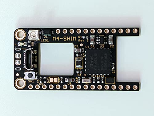 Silicognition M4-Shim - Feather M4 That fits on top of The PoE-FeatherWing for Ultra-Compact PoE Builds (Vertical USB)