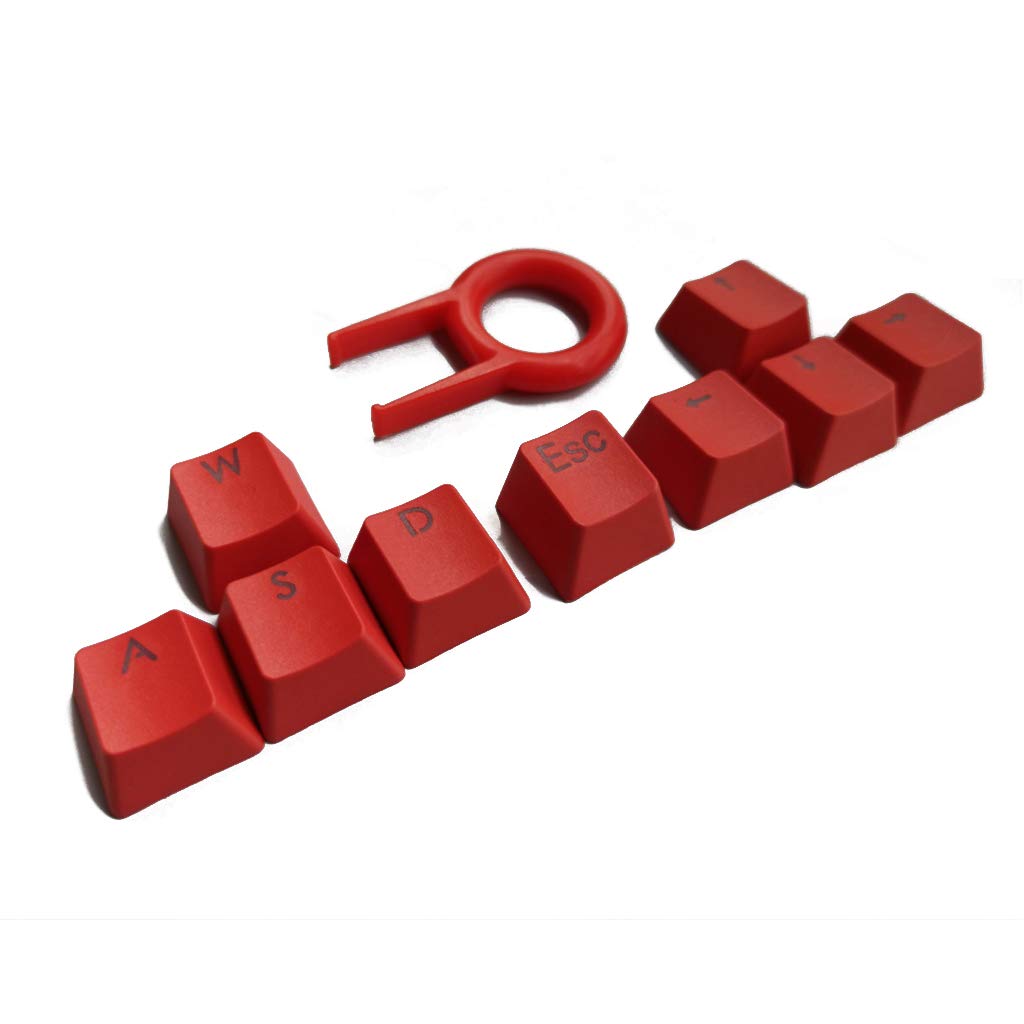 不适用 PBT Keycaps Set - 9 Keys PBT Backlit Keycaps WASDESCDirection Cherry MX Keycaps with Key Cap Puller for MX Switches Backlit Mechanical Gaming Keyboard, Red , one size
