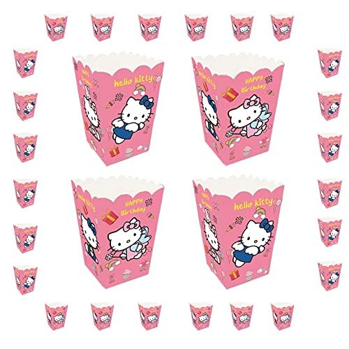 24PCS Cartoon cat theme Party Popcorn Boxes, Party Supplies,Favor Bags for Boys Girls Birthday Party Decorations