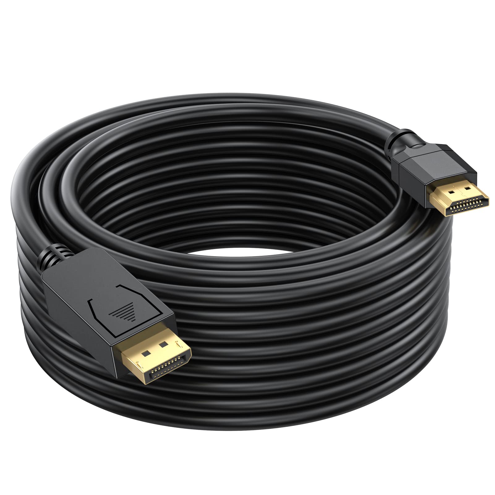 4K DisplayPort-DP to HDMI Cable 25FT, UVOOI 25 Feet Display Port to HDMI Cable Adapter, 4K&3D, 28AWG, 7.62M for HDTV, Monitor, Projector