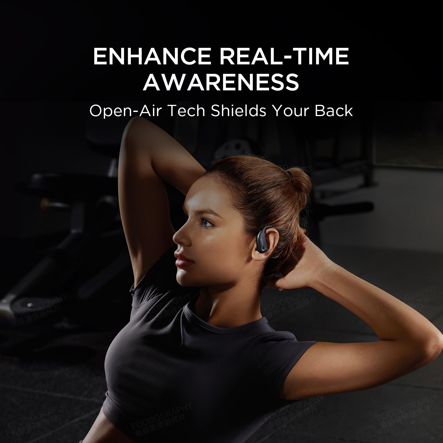 1MORE S50 Fit Open Earbuds, Open-Ear Wireless Bluetooth Headphones (Gray)