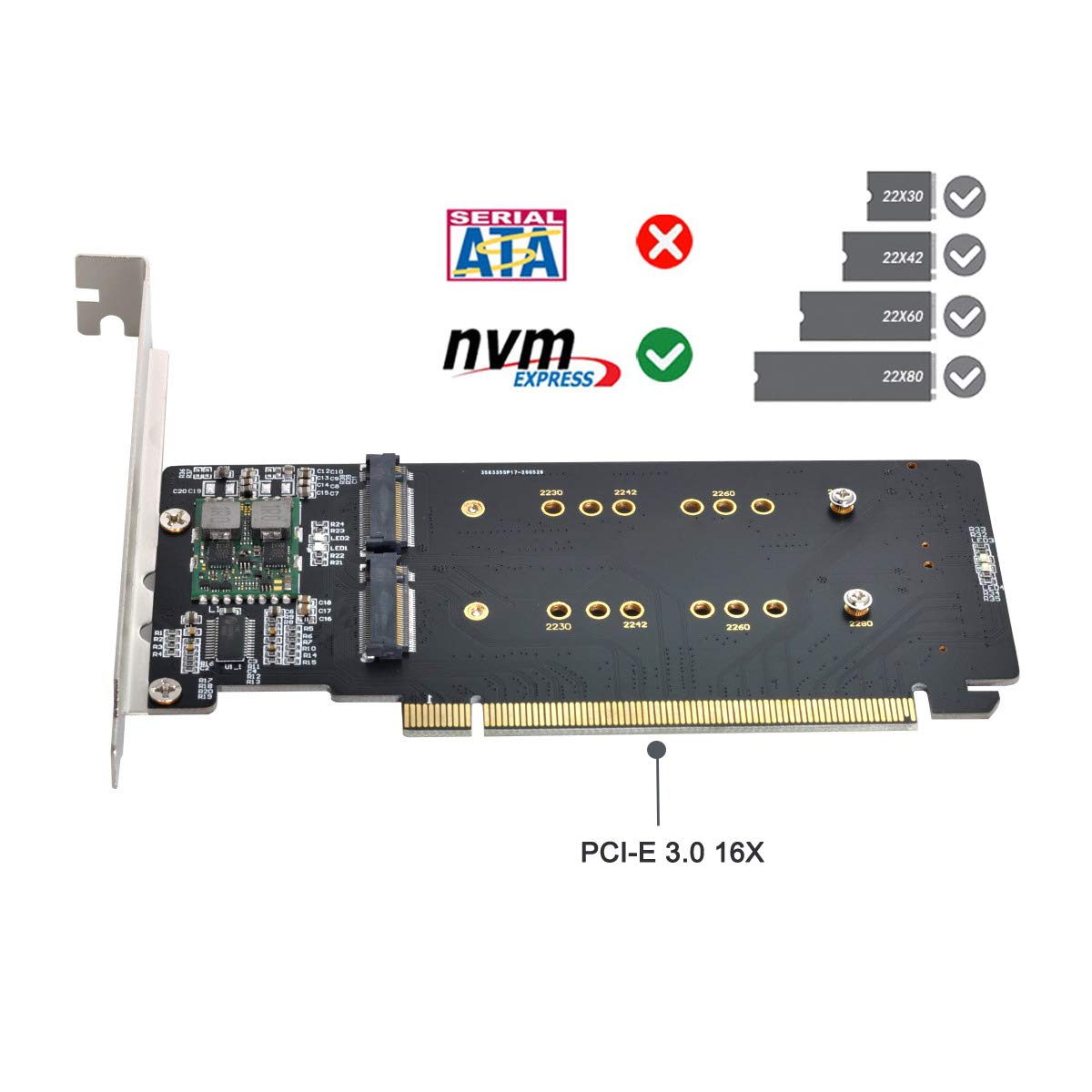 Cablecc 4X NVME M.2 AHCI to PCIE Express 3.0 Gen3 X16 Raid Card VROC Raid0 Hyper Adapter