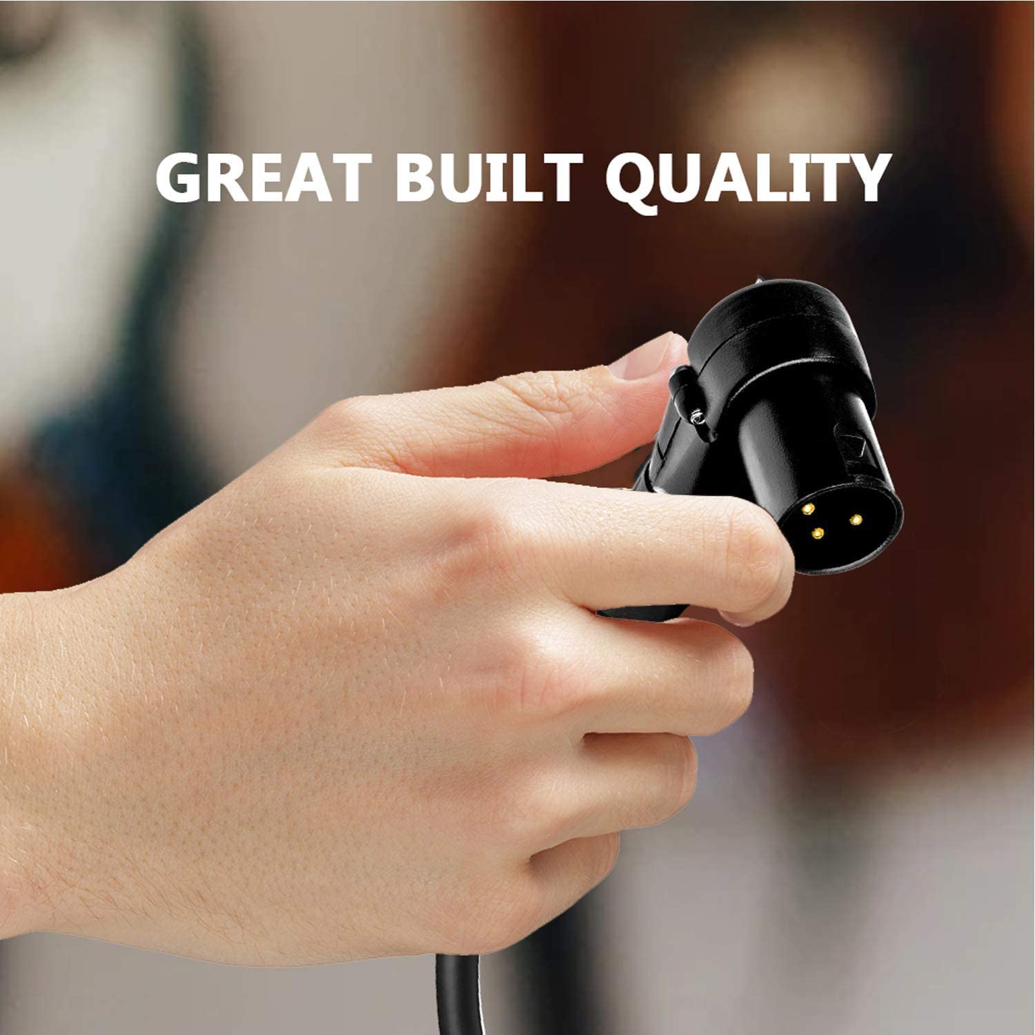 Balanced XLR Cable Right Angle Male to Right Angle Female - 1.5 Feet Black - Pro 3-Pin 90 Degree Microphone Connector for Audio Interface or Mixer for Live Performance & Recording
