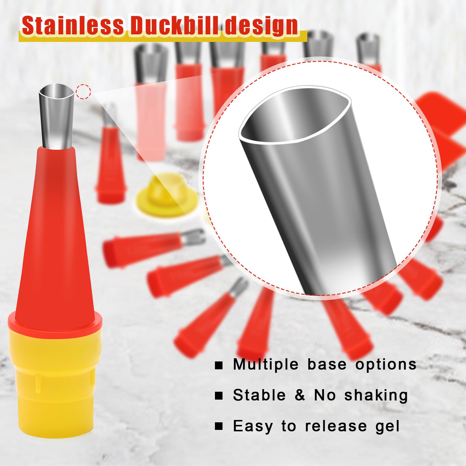 30Pcs Caulking Finisher Kit, 16Pcs Caulking Nozzle Tips Reusable Caulking Nozzle Coating Caulking Tool Kit with 8 Connector Caulking Guns and 4 Grout Scraper 2 Brush for Bathroom Doors Windows
