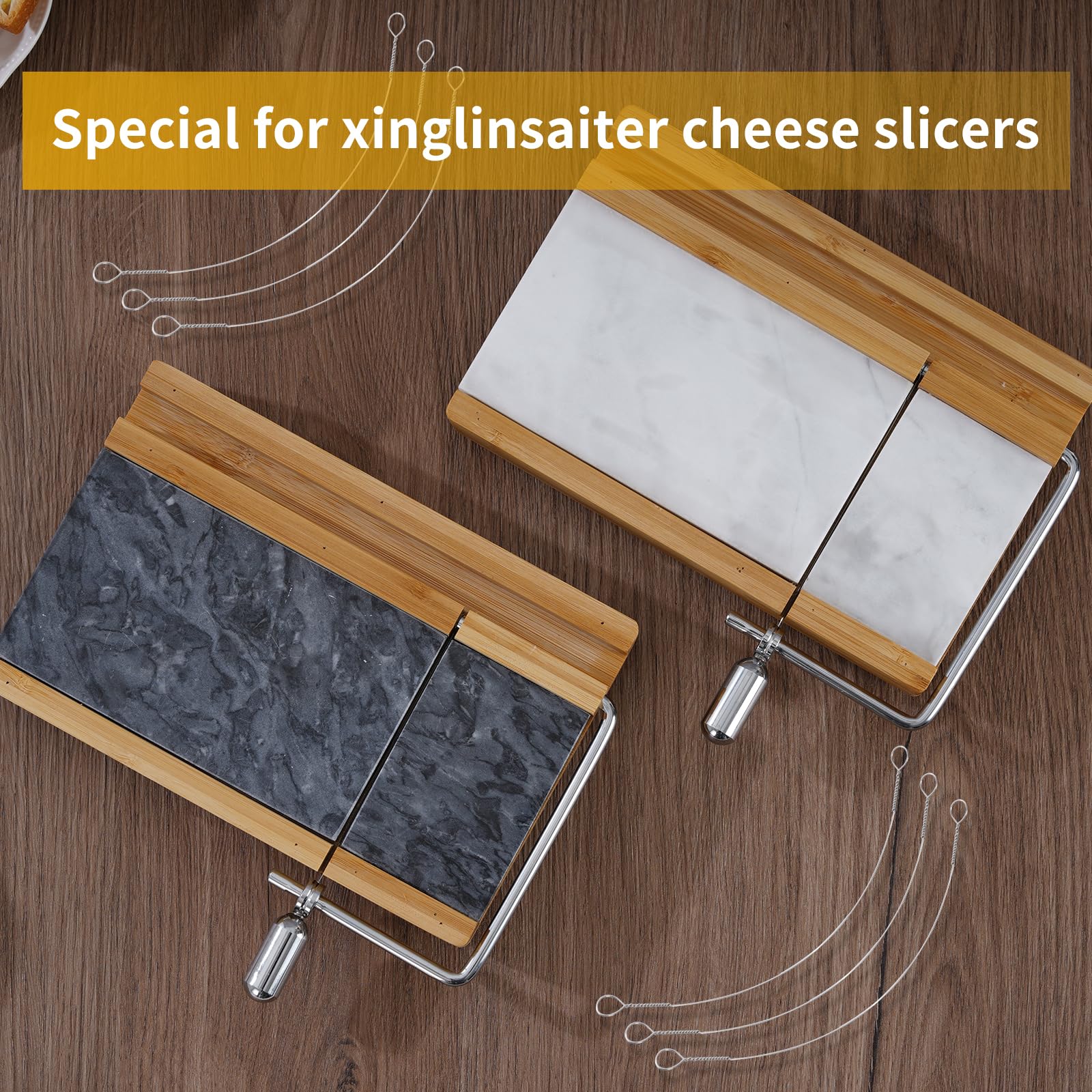 4 Pcs Cheese Slicer Wire Replacement For Marble Cheese Slicer Board,Cheese Cutter Wire for Block Cheeses Butter Cutting(Xinglinsaiter Cheese slicer Special)