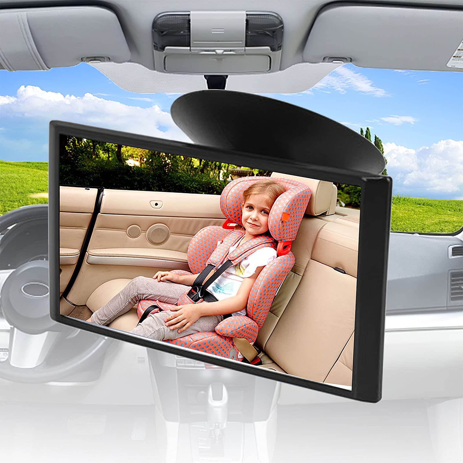 Practical Baby Rear seat Mirror Mirror car Suction Cup Rear View Mirror with Rear View Child Safety Rear View Adjustable Baby Mirror for The car Interior