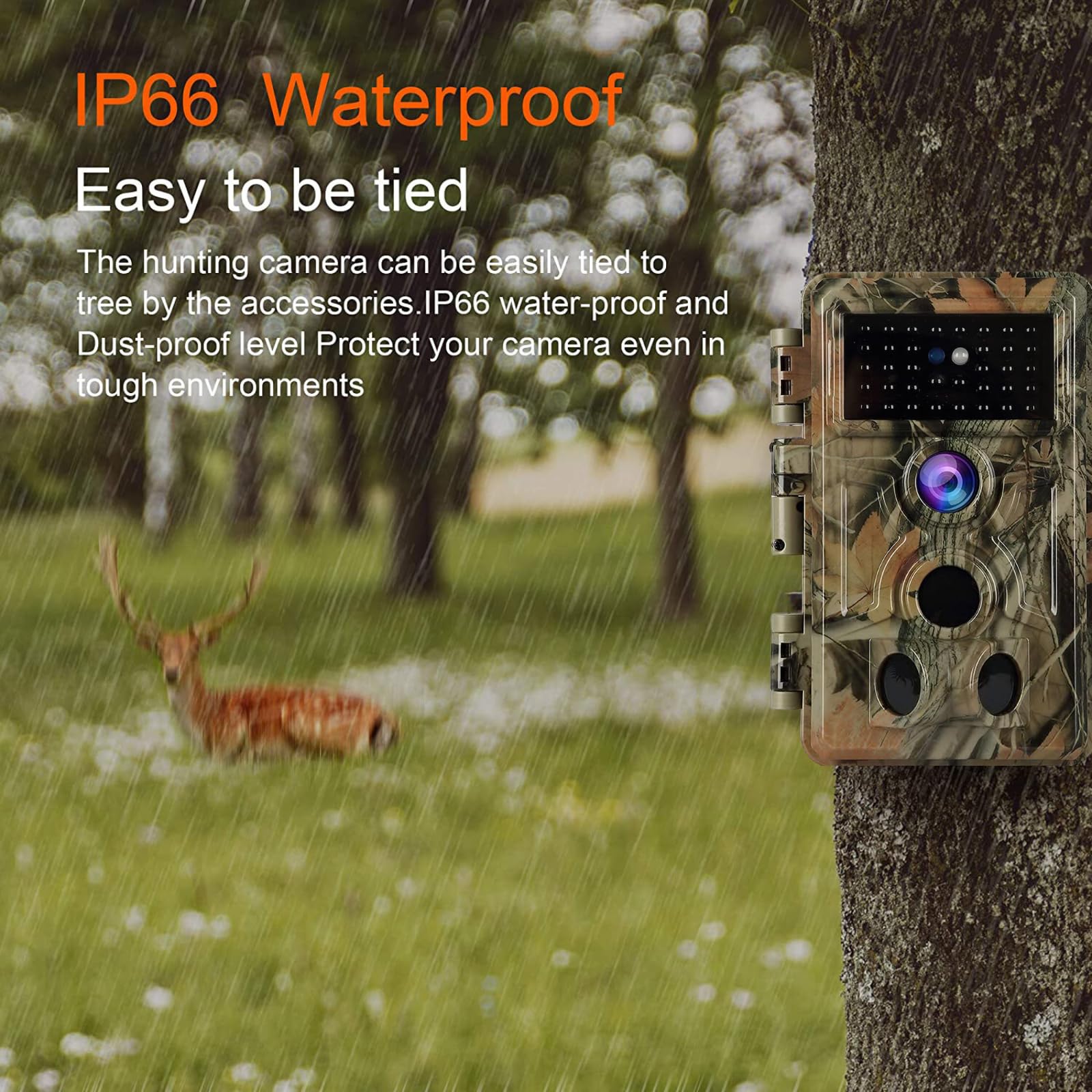 2-Pack 48MP 1296P Trail Cameras Night Vision No Glow H.264 Video Motion Activated 0.1S Trigger Time Waterproof for Outdoor Wildlife Hunting and Home Security Surveillance