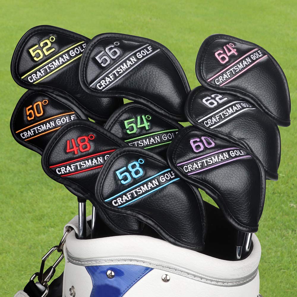 1pc 60° 60 Degree Wedge Iron Protective Headcover Synthetic Leather Black Golf Club Head Cover with Purple No.