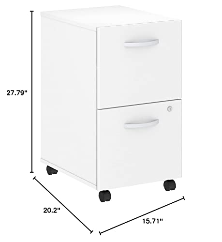Bush Business Furniture Studio C 2 Drawer Mobile File Cabinet in White