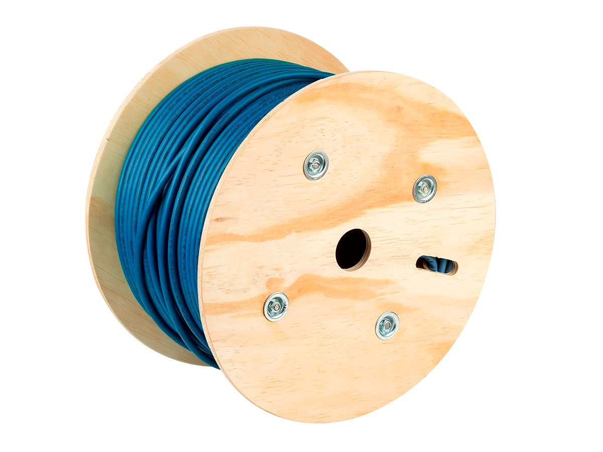 Monoprice Cat8 Network Cable - 2GHz, S/FTP Shielded, Solid, 40G, Bare Copper, for Ethernet Switch, Modem, Router, 22AWG 250 Feet, Blue - Entegrade Series