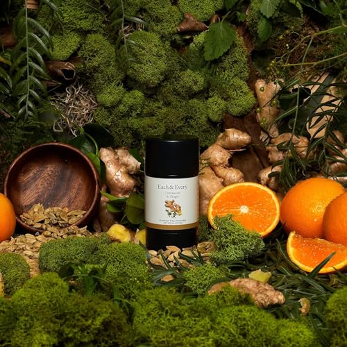 Each & Every All Natural Deodorant for Women & Men - Sensitive Skin, Plant-Based, Baking Soda & Aluminum-Free Deodorant - Clean Long Lasting 24 Hr Odor Control - Cardamom & Ginger Travel Size, 2.5oz