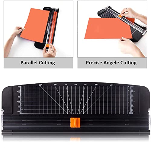 A4 Paper Cutter,Paper Trimmer Guillotine with Automatic Security Safeguard Scrapbooking Tool for Cutting Paper Photographs or Labels Office Home Manual, Black