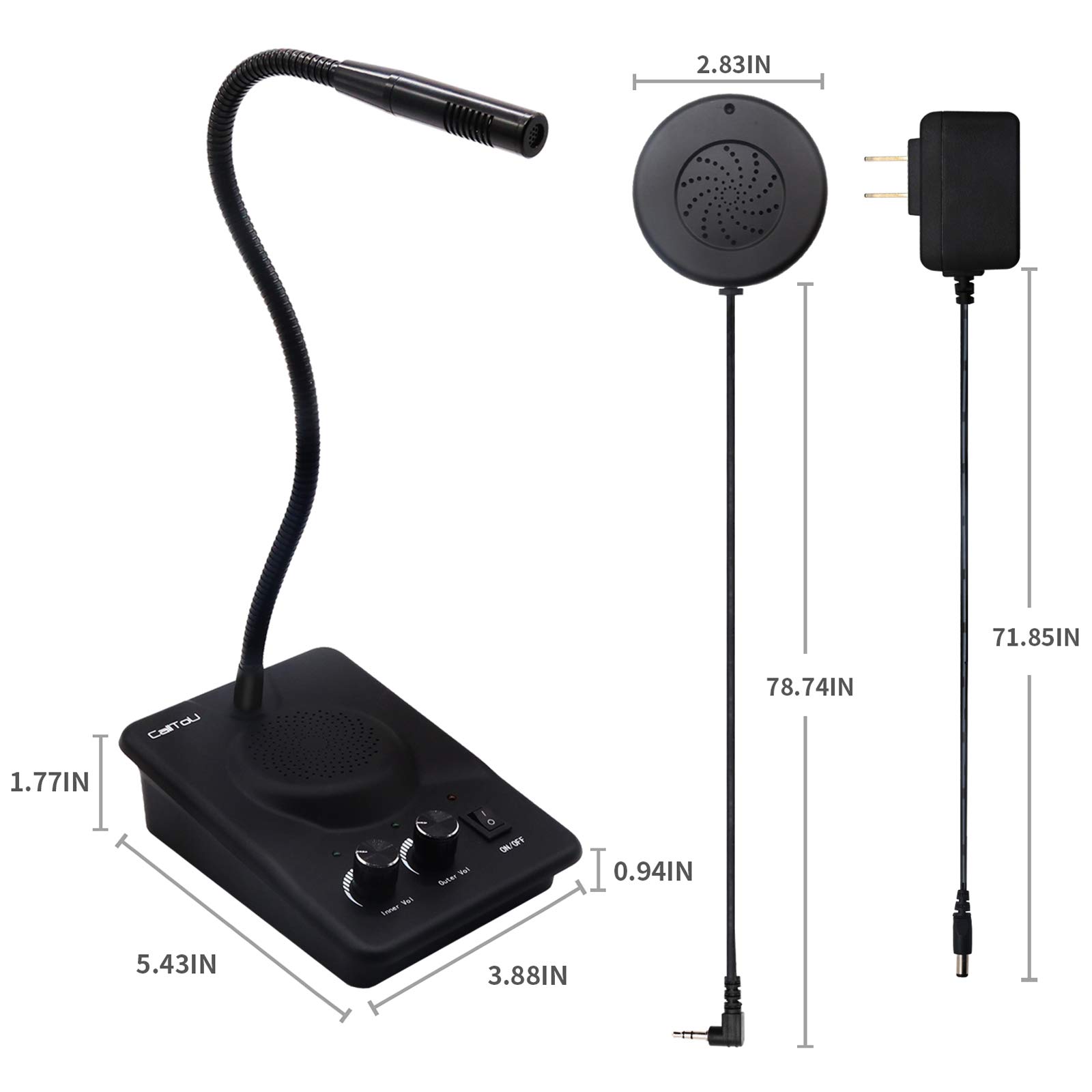 CallToU Window Speaker Intercom System and Counter Intercom for Bank Hospital Office Store Bus Station Ticket Booth Window