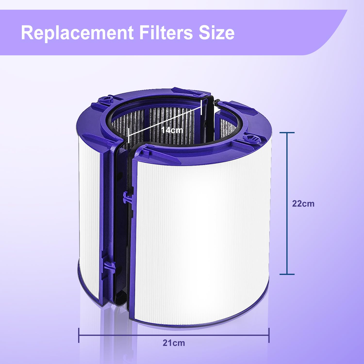 2-IN-1Filter Replacement Compatible with Dyson PH01 HP07 HP10 TP07 TP10 TP09 HP09 HP06 TP06-360 Combi Glass Pure Cool Hot Humidify Fan Filter & Activated Carbon Filter (2 Pack)