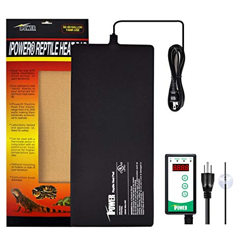 iPower PTHTPDCTRLV2HTPDXL 8"x18" Reptile Heating Pad Under Tank Terrarium Heat Mat with Digital Thermostat Temperature Controller for Small Animals