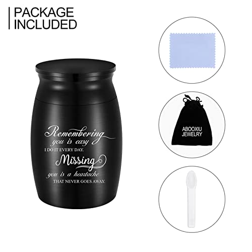 3 Inches Small Keepsake Urn for Ashes Mini Aluminum Urn for Human Ashes Cremation Funeral Ash Holder - Remembering You is Easy I DO IT Every Day. Missing You is a Heartache That Never GOES Away.