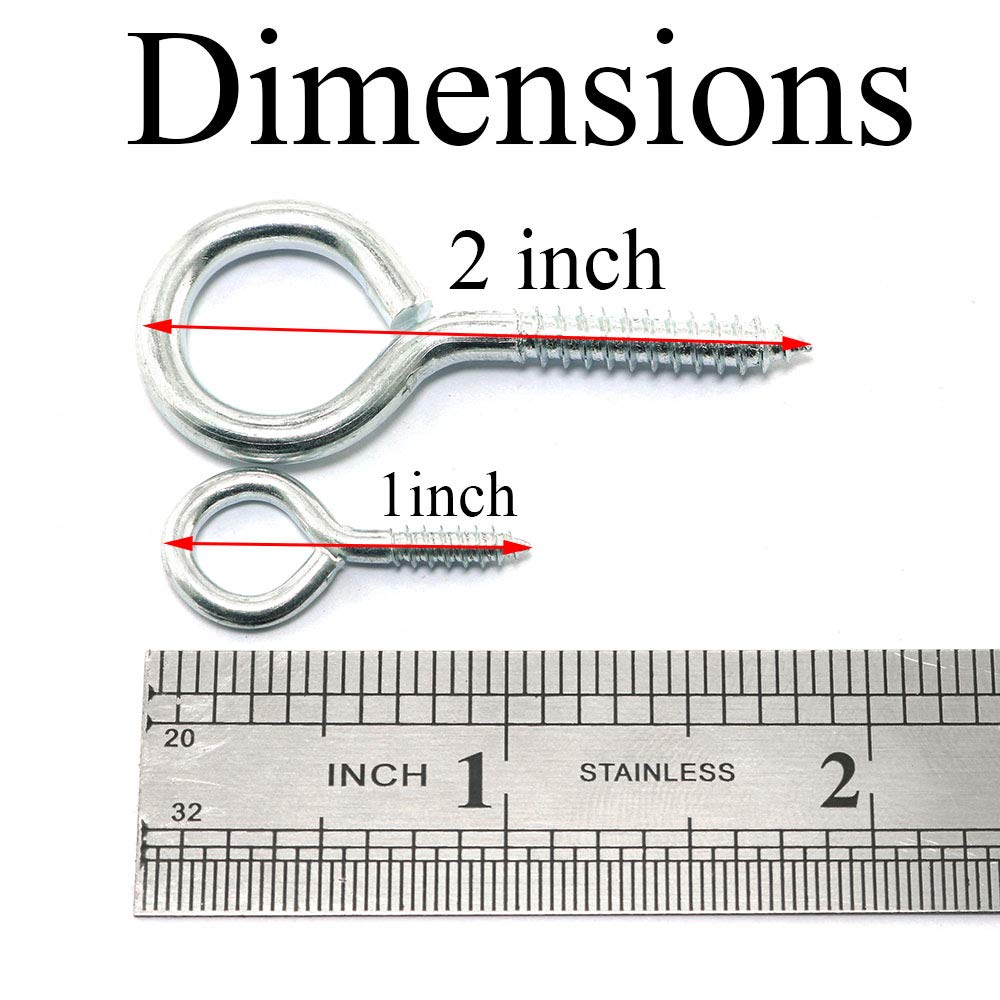 Pro Bamboo Kitchen Eyelets Screw 30PCS 1 Inches Screw Eye Pins Eye Pins Hooks
