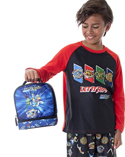 INTIMO Beyblade Burst Spinner Top Anime Characters Dual Compartment Insulated Lunch Box Bag Tote