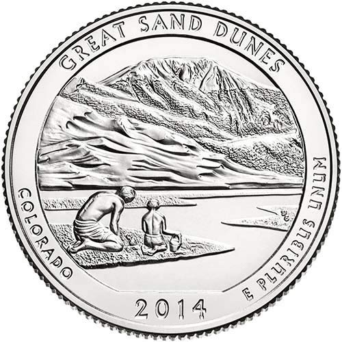 2014 P BU Great Sand Dunes Colorado National Park NP Quarter Choice Uncirculated US Mint