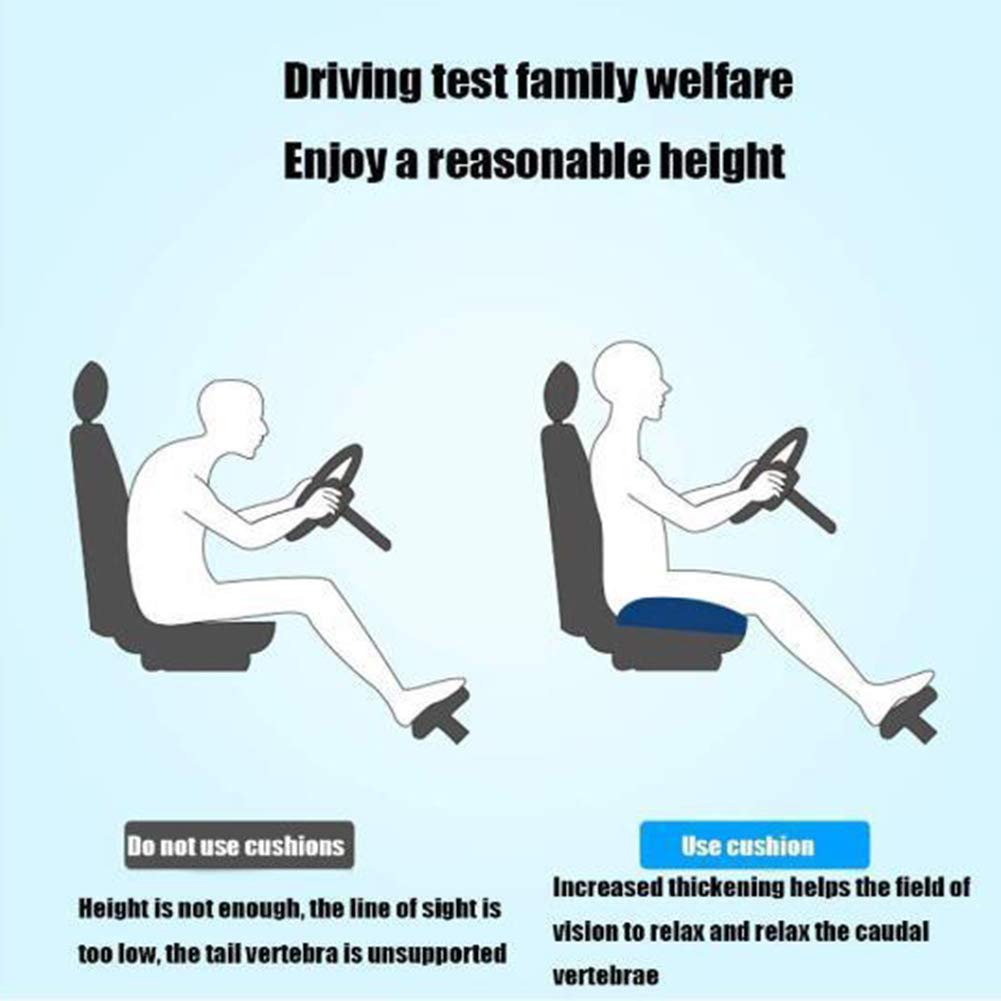 Car Booster Seat Cushion Heightening Height Boost Mat, Breathable Mesh Portable Car Seat Pad Angle Lift Seat for Car, Office,Home (Pure Black)