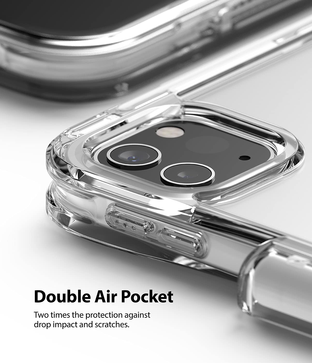 Ringke Fusion Plus [Case + Pencil Holder] Compatible with iPad Pro 12.9 Case (6th Generation 2022, 5th Generation 2021) Transparent Hard Back Shockproof Double Air Pocket Bumper - Clear