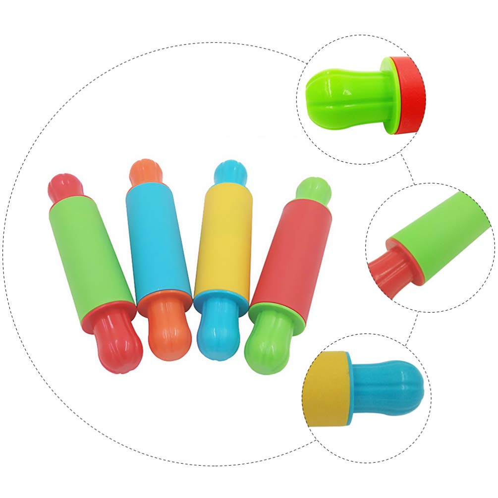 4pcs Clay Rolling Pin Soft Clay Plasticine Dough Modelling Roller Sticks Children Clay and Dough Playing Tools Kids Playdough Kit