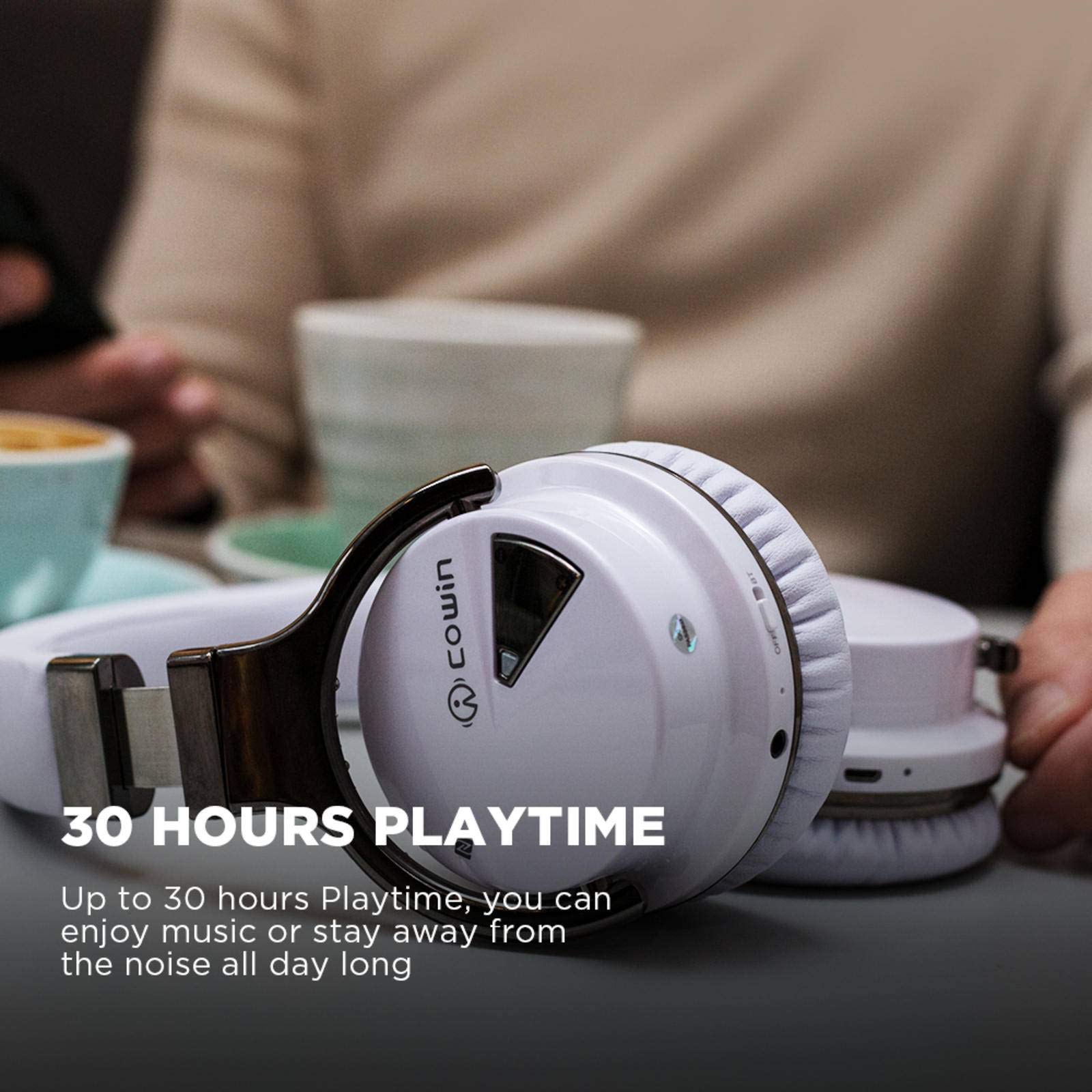 NC Active Noise Cancelling Headphones Bluetooth Headphones Wireless Headset Over Ear30 Hours Playtimewith Mic