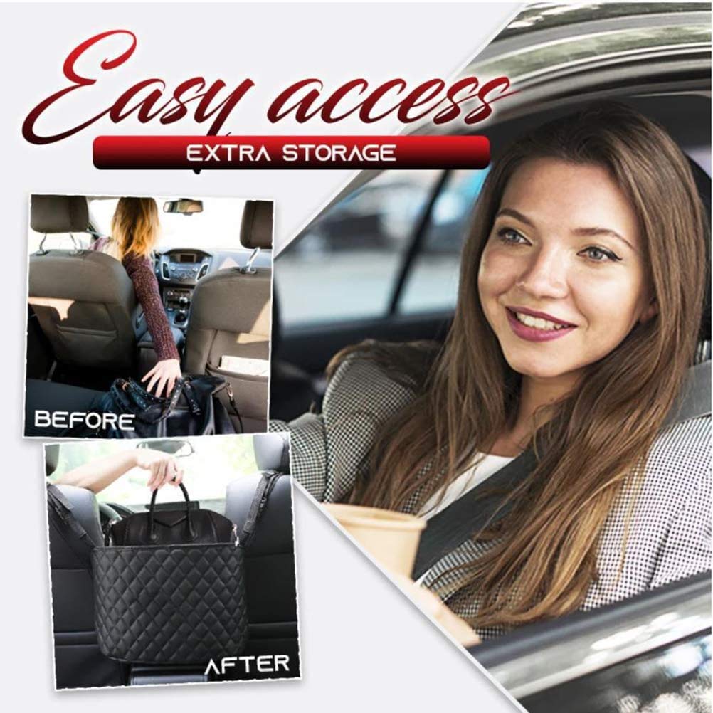 Car Seat Storage and Handbag Holding Net Hanging Storage Bag Between Car Seats,Barrier of Back Seat Pet Kids