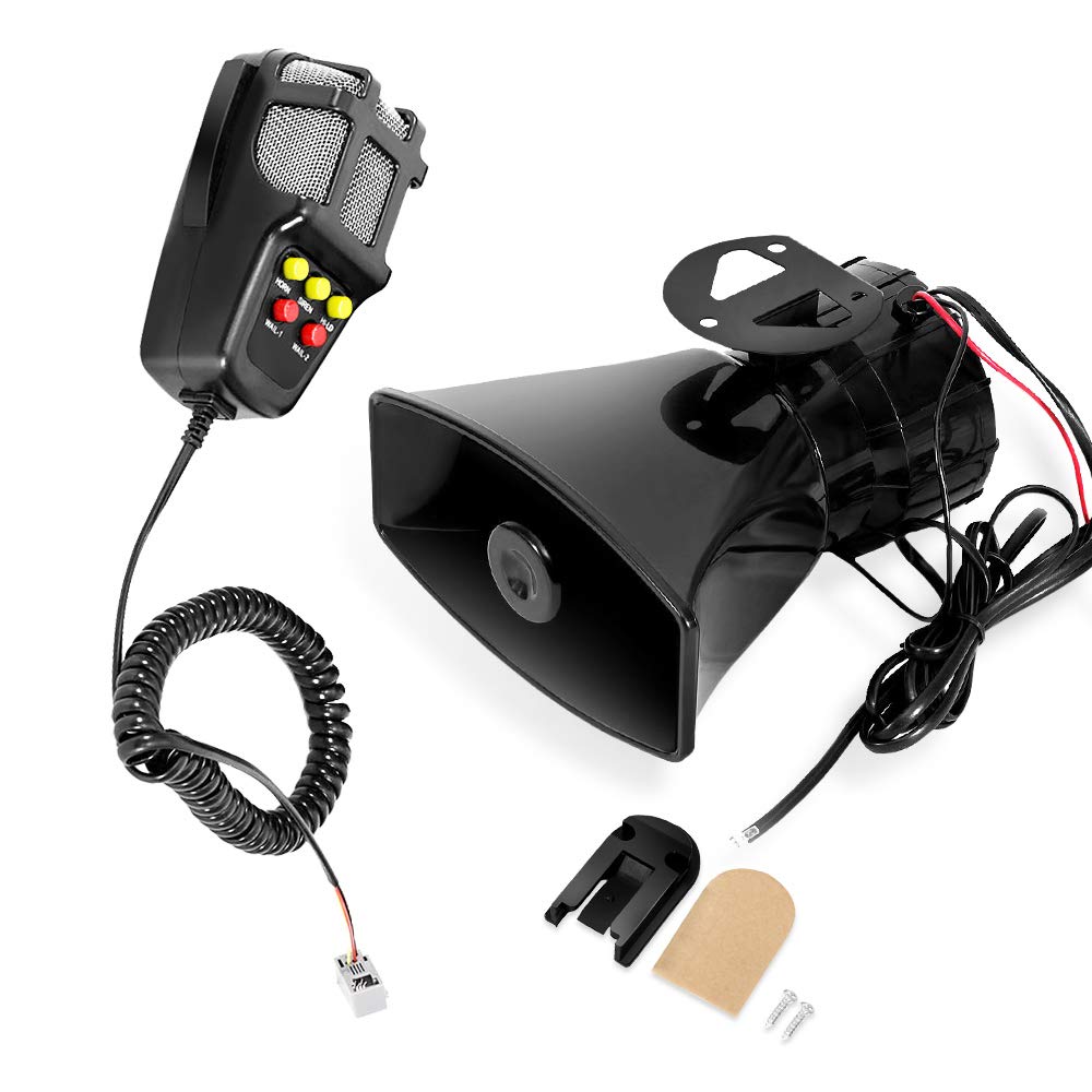 Car Siren Speaker 100W 12V 5 Tone Sound Mic PA System Emergency Sound Amplifier …