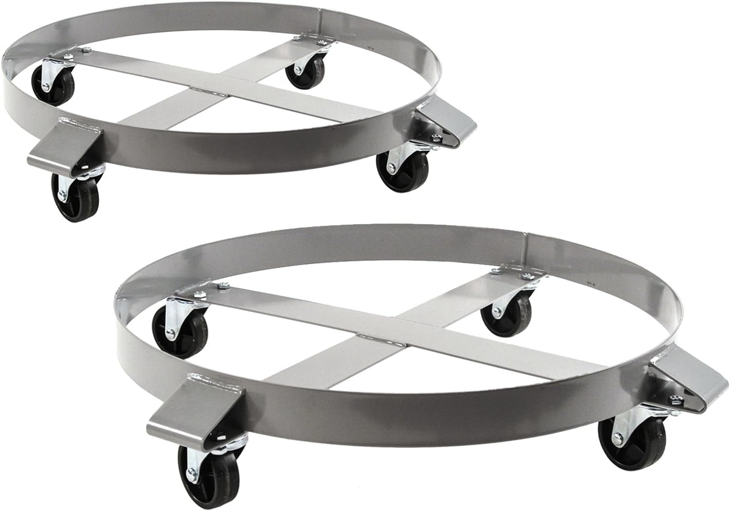 55 Gallon Drum Dolly,Heavy Duty 1000lbs Load Capacity, Barrel Dolly Cart Drum Caddy, Non Tipping Hand Truck Dollies with Steel Frame 4 Swivel Casters Wheel, for Warehouse Drum Handling (2 PCS)