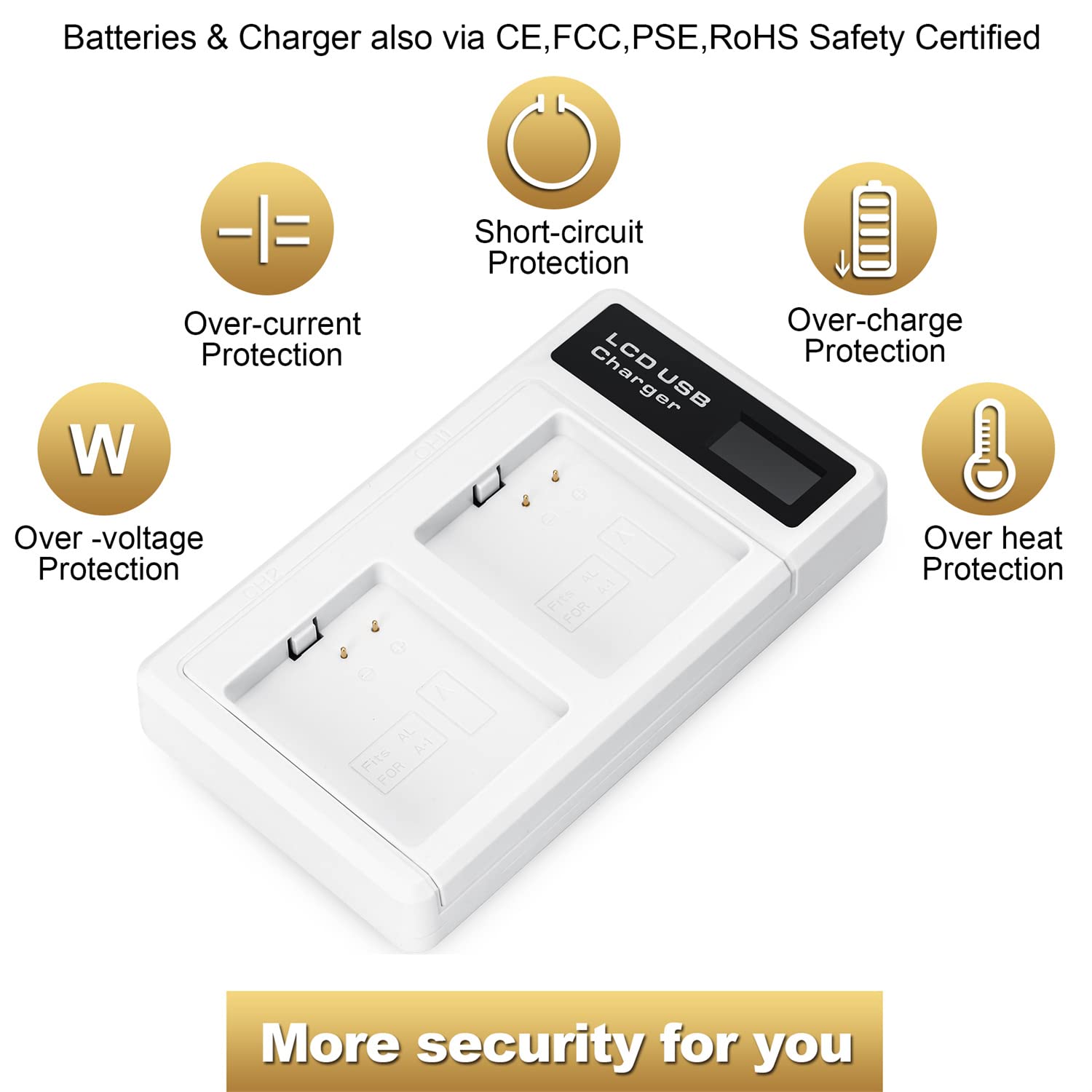 2-Pack Rechargeable Battery for Arlo Pro/Pro 2(VMA4400), 7.2V 2440mAh Replacement Battery with Dual Contect Charger Station Compatible with Arlo Spotlight Camera (for PRO/PRO 2)