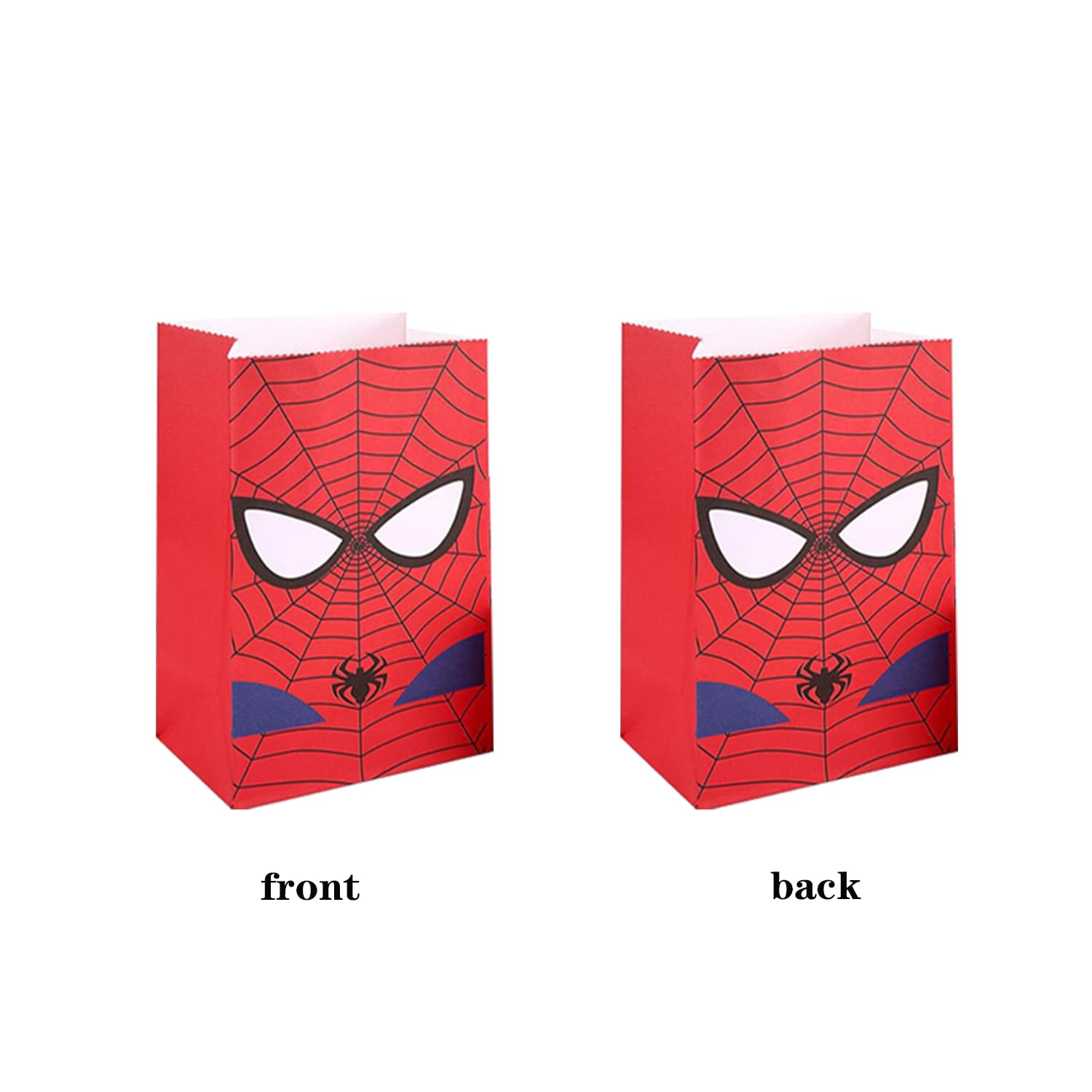 24pcs Party Candy Bags 12 Gift Bags 12 Stickers Hero Theme Birthday Party Gift Bags, red
