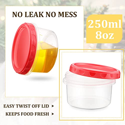 36 Pack Freezer Storage Containers with Lids, Reusable Twist Top Containers for Soup, Round Wide Mouth Lunch Jars, Freezer Deli Containers (8 oz)