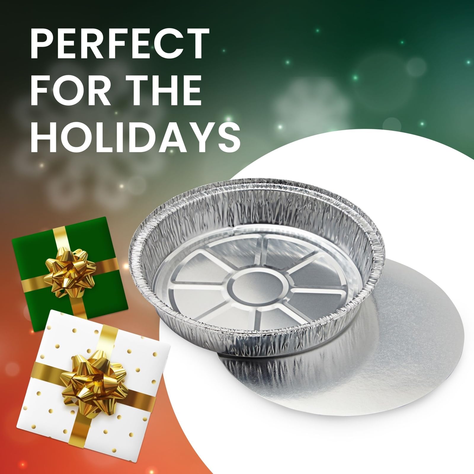 25 Pack 9 Inch Round Aluminum Pans with Lids, Disposable Foil Pie Tins for Baking, Roasting, Broiling, Cooking