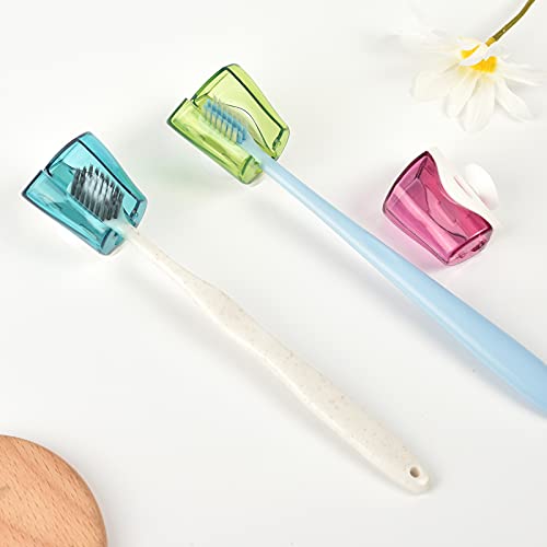 Y-Kelin Toothbrush Covers with Suction Caps - Portable Toothbrush Protector (3 PCS)- Tooth Brush Head Cover Cups for Bathroom and Travel