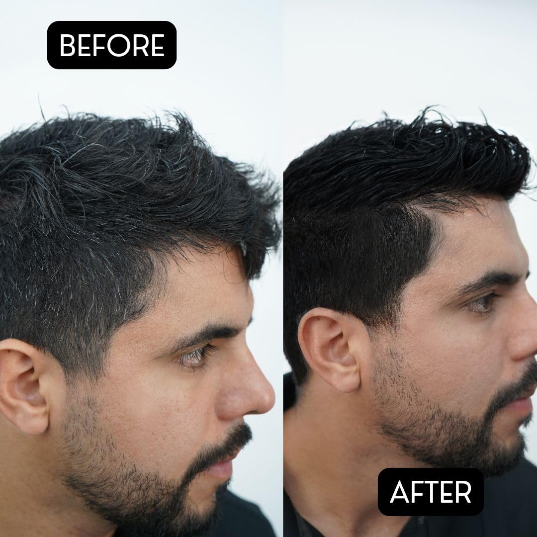 Rolda Black Pomade - Medium Hold With Radiant Shine - Grey Hair Coverage - Water-Based, All-Day, Flake-Free Formula