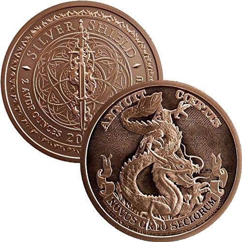 2019 Mini Mintage 1 oz .999 Pure Copper Round/Challenge Coin (#130 Dollar Dragon (2 oz))