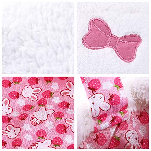 Easter Eggs Basket, Fluffy Bunny Baskets Cute Plush Rabit Basket with Foldable Bunny Ears, Easter Egg Hunts Easter Theme Party Supplies for Boys Girls (Pink)