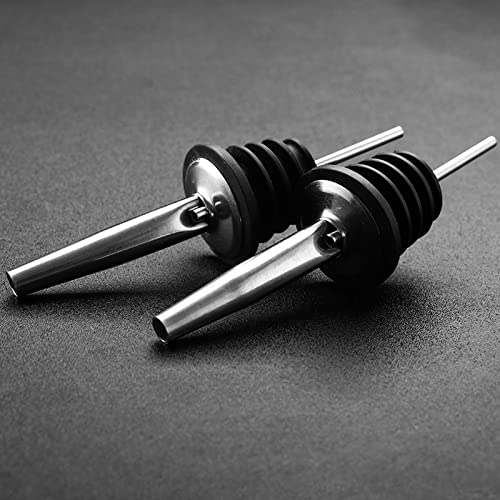 24 Pack Liquor Pourers, 304 Stainless Steel Bottle Pourer Olive Oil Spout Alcohol Spouts with Rubber Dust Caps Cover, For About 3/4" Bottle Mouth.