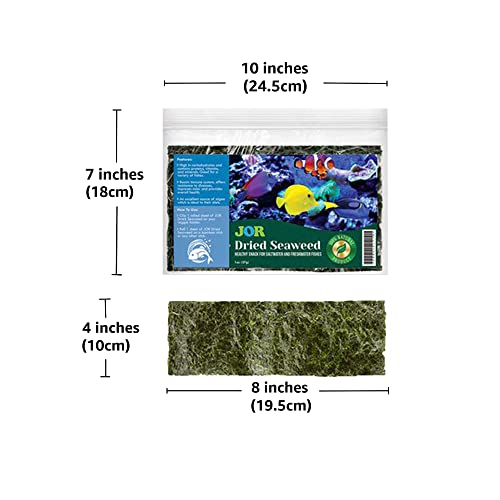 JOR Seaweed Fish Super Snack, Loved by Tangs, Angels, Bettas, Plecos, Hermit Crabs, and Snails, Dense in Vitamins, Beneficial Food Treat Supplement, 1 oz.