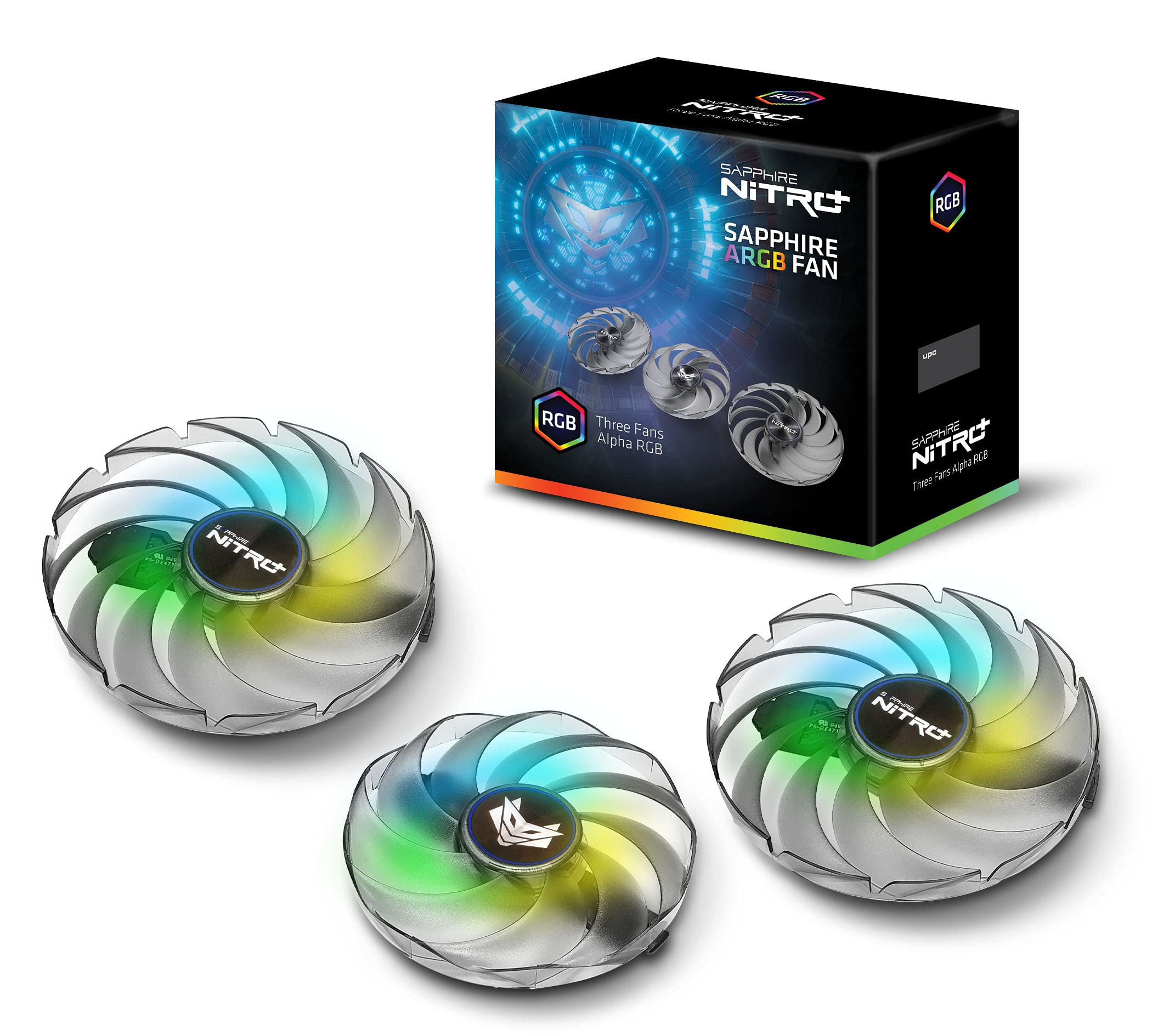 Sapphire Technology Gear ARGB Fan (3 in 1) for Nitro+ RX 6900/6800 / 6700 Series,4N004-06-20G