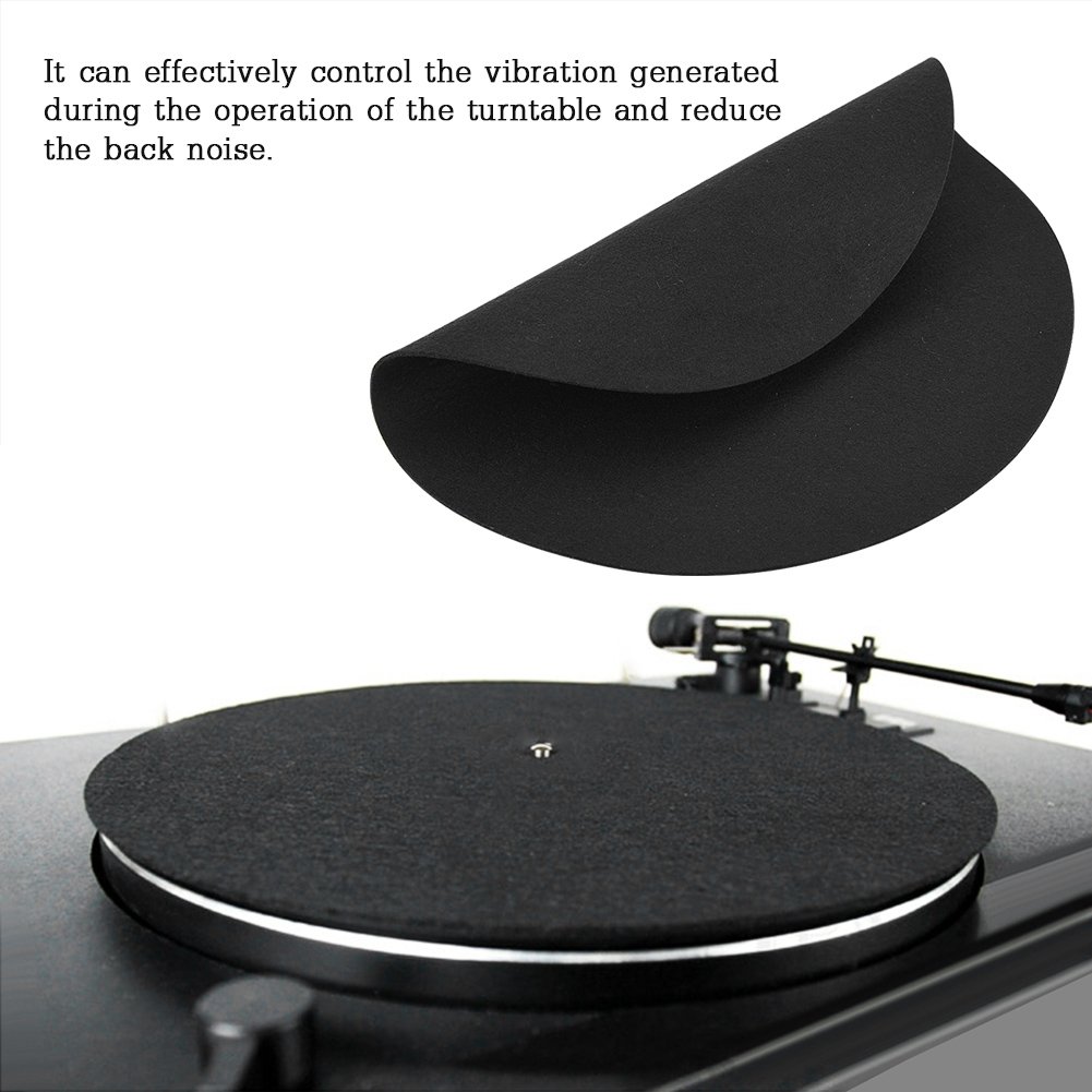 1PCS Ultra-Thin Turntable Slipmat, Anti-Static Flat Record Pad Mat for Keeping The Disc Clean, Made of Soft Material, Black