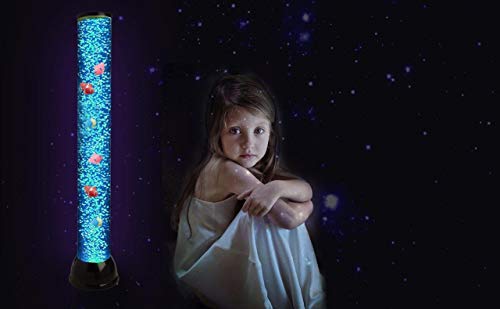Lightahead Extra Large 32 Inches LED Fantasy Bubble Fish Tube Fake Aquarium with 7 Color Light Effects & Remote Control. The Ultimate Sensory Lamp.
