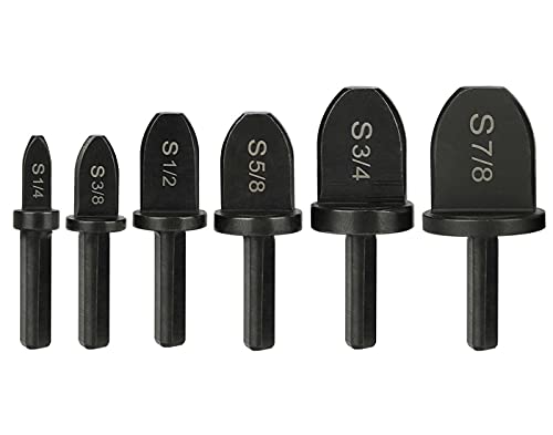 SeonFook 6pcs HVAC Tools Swaging Tool Drill Bit Set Flaring Tool Drill Bits Portable Air Conditioner Copper Pipe Tube Expander Repairing Set with 7/8'', 3/4'', 5/8'', 1/2'', 3/8'', 1/4'' Bits